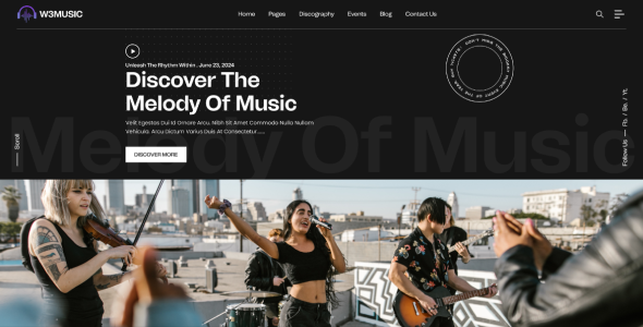 W3Music - Music, Band, Dj Bootstrap Django Template by DexignZone ...