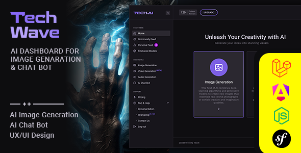Techwave Ai Laravel Angular 17 Symfony And Node Dashboard For Image Generation And Chat Bot By