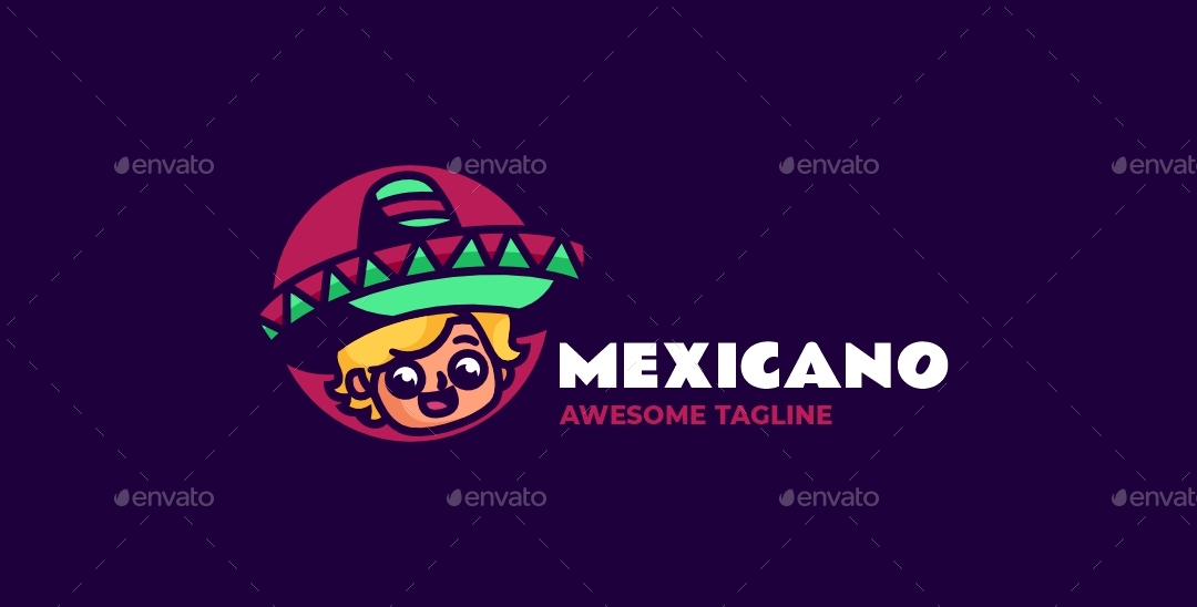 Mexican Boy Mascot Cartoon Logo Template, Logo Templates | GraphicRiver