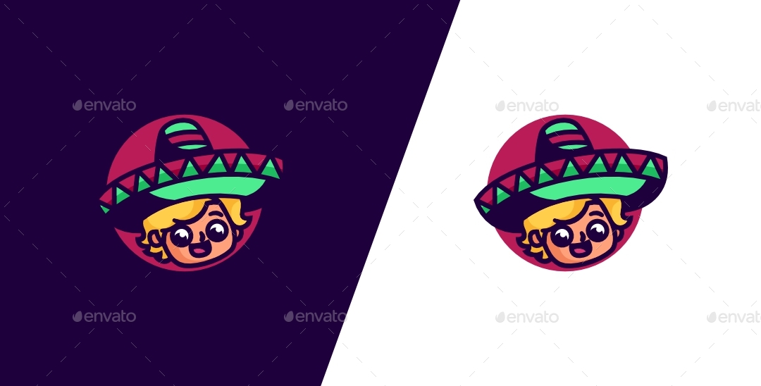 Mexican Boy Mascot Cartoon Logo Template, Logo Templates | GraphicRiver