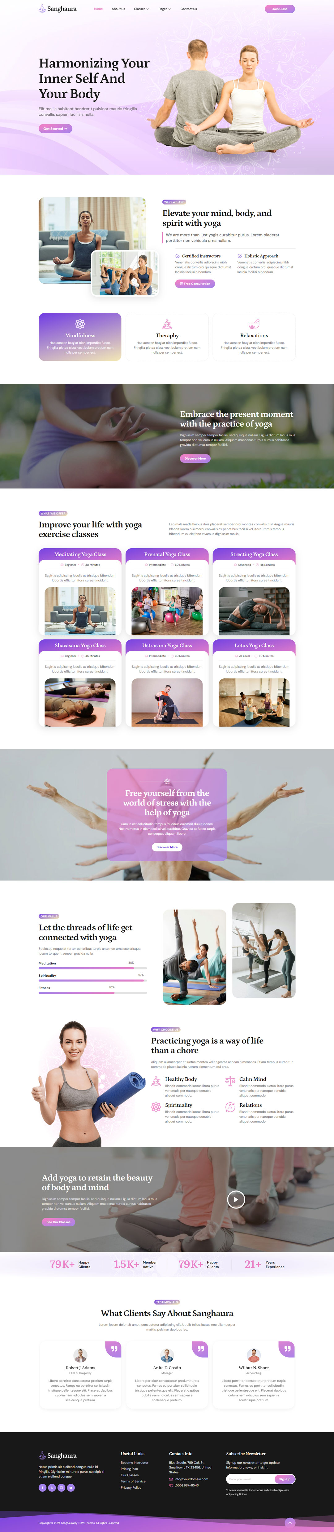 Sanghaura - Yoga & Meditation Elementor Template Kit by TBWBthemes