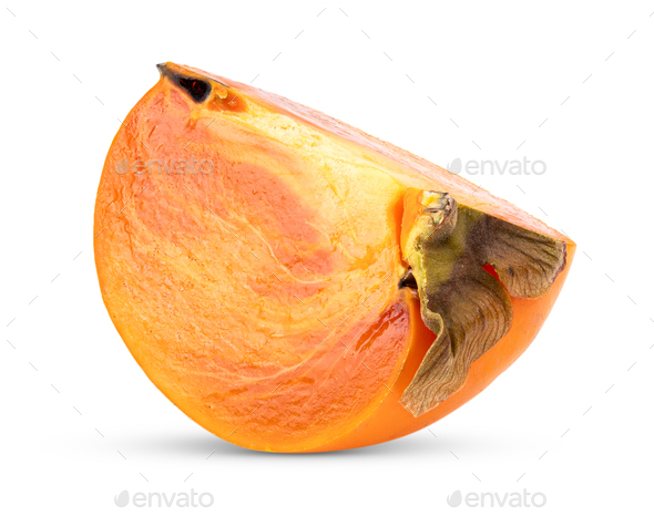 persimmon slice isolated on white background Stock Photo by spamas