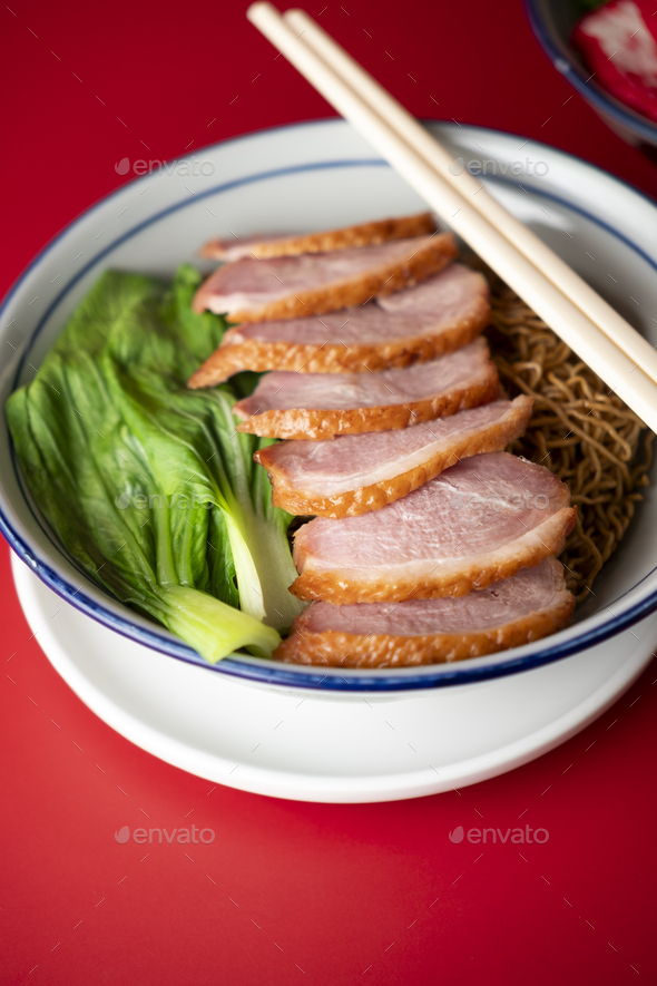 Mee Kolok Sarawak with Roast Duck Stock Photo by udeyismail | PhotoDune