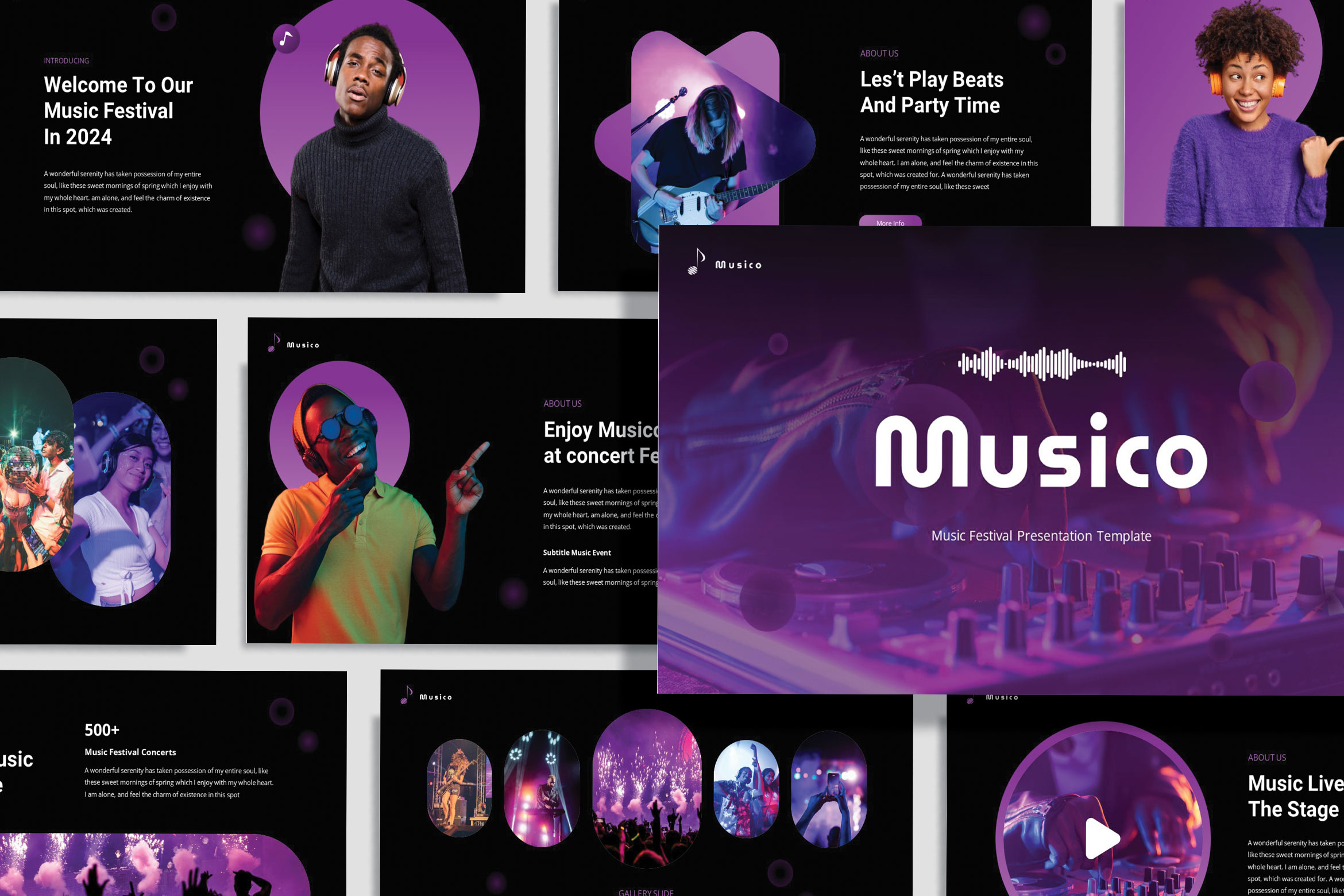 Musico - Music Festival PowerPoint Template, Presentation Templates