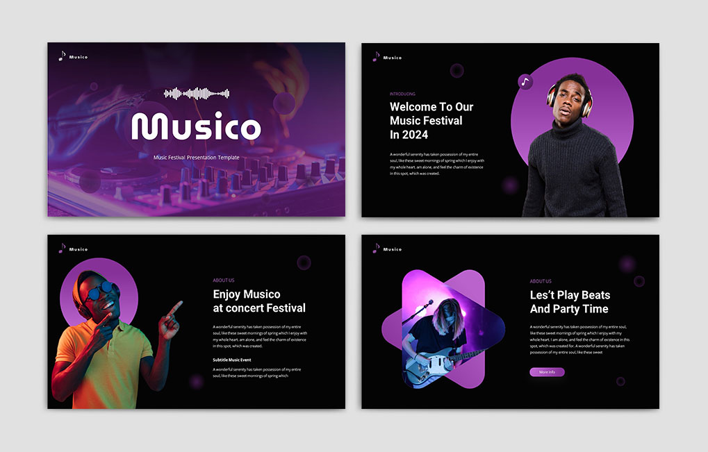 Musico - Music Festival PowerPoint Template, Presentation Templates