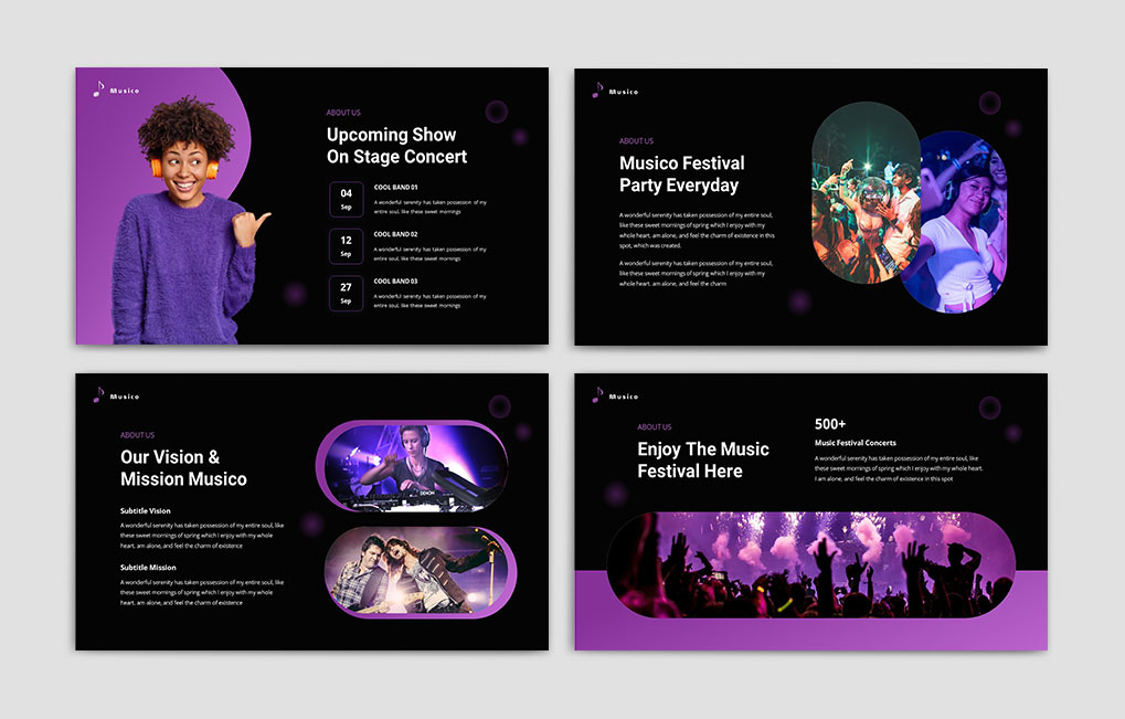 Musico - Music Festival PowerPoint Template, Presentation Templates