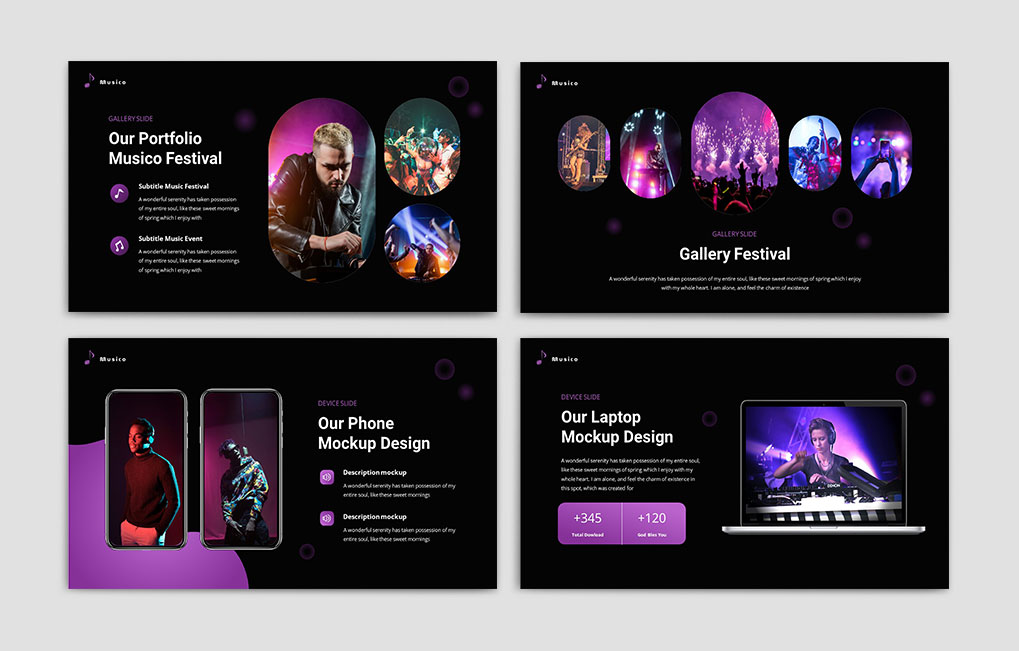 Musico - Music Festival PowerPoint Template, Presentation Templates