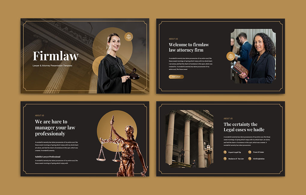 Firmlaw - Lawyer & Attorney PowerPoint Template, Presentation Templates