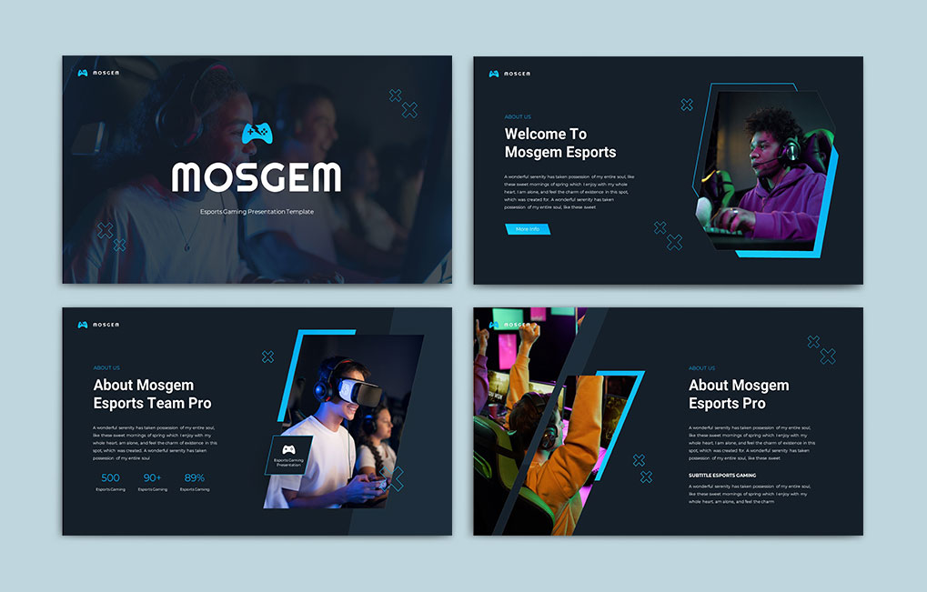 Mosgem - Esports Gaming PowerPoint Template, Presentation Templates