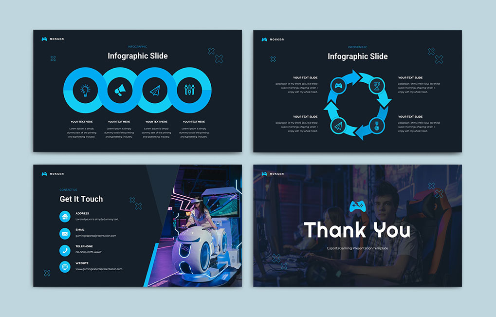 Mosgem - Esports Gaming PowerPoint Template, Presentation Templates
