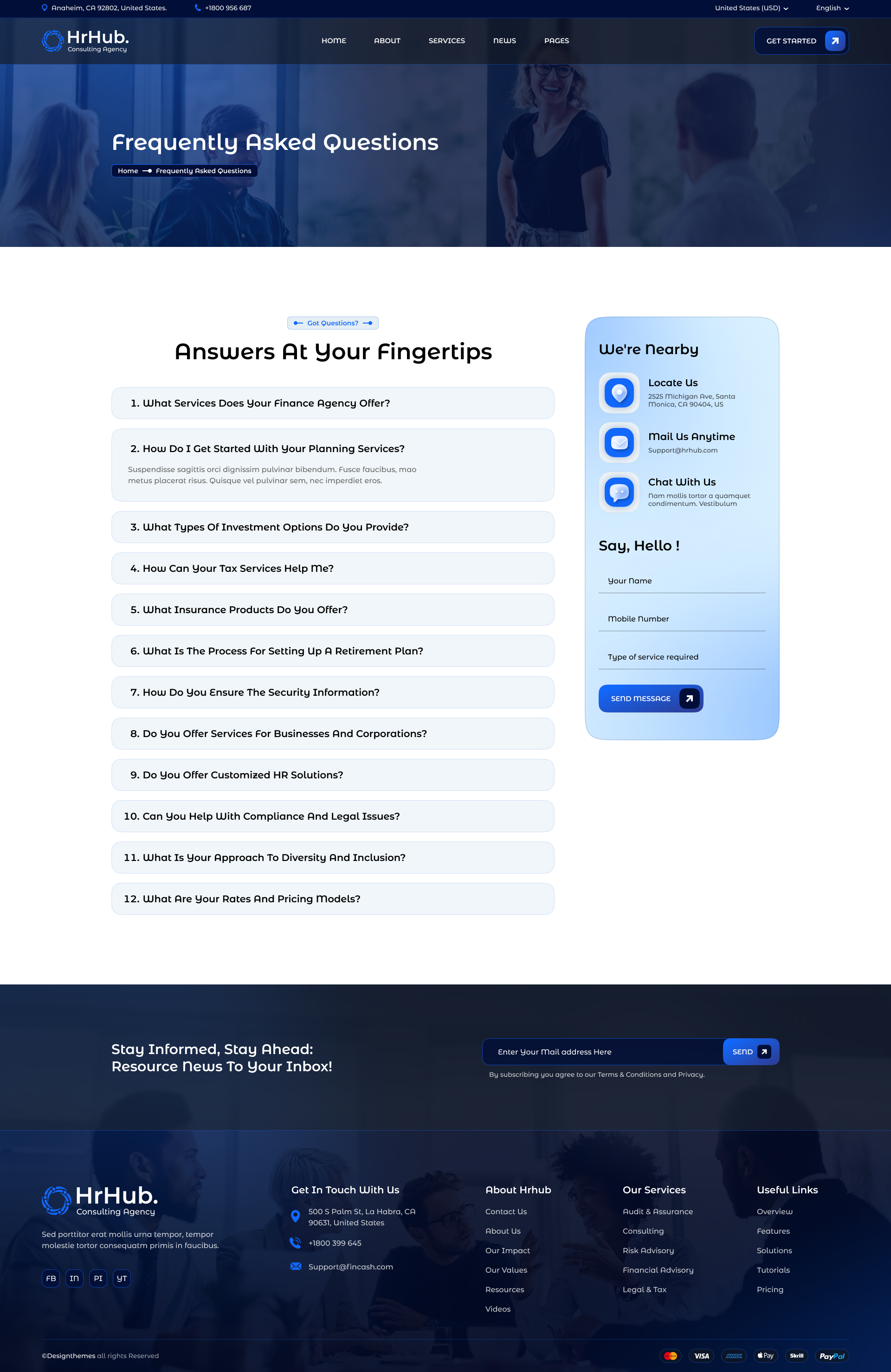 HR Hub - Human Resources Agency Website UI Figma Template by venusweb