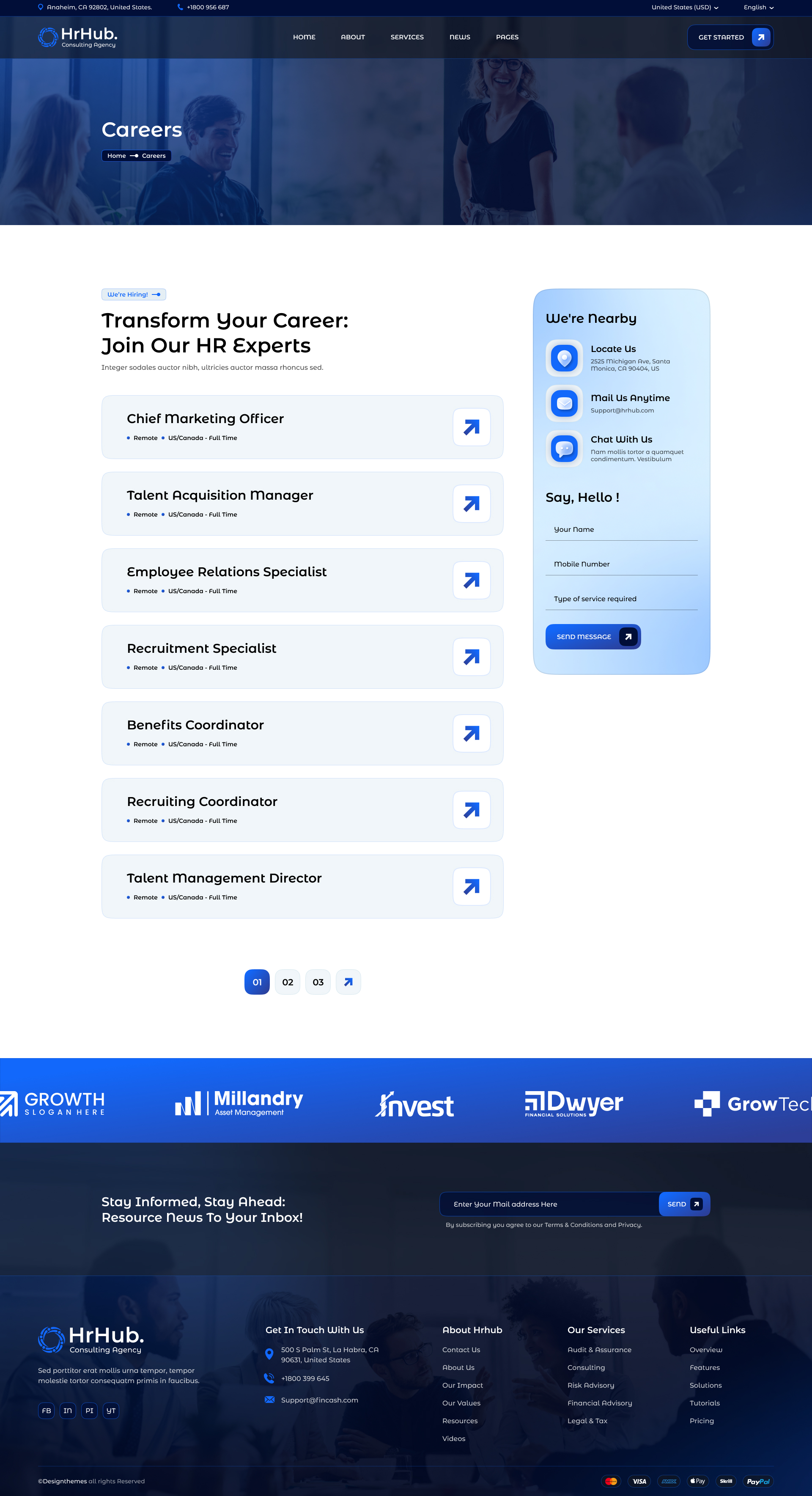 HR Hub - Human Resources Agency Website UI Figma Template by venusweb