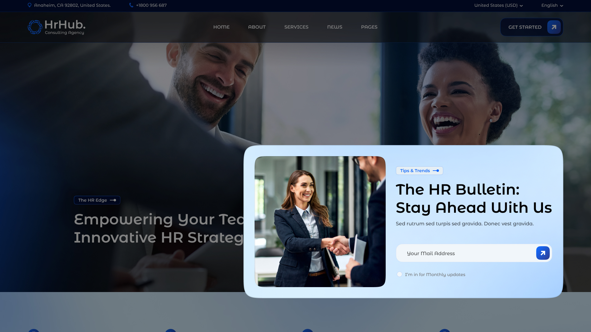 HR Hub - Human Resources Agency Website UI Figma Template by venusweb