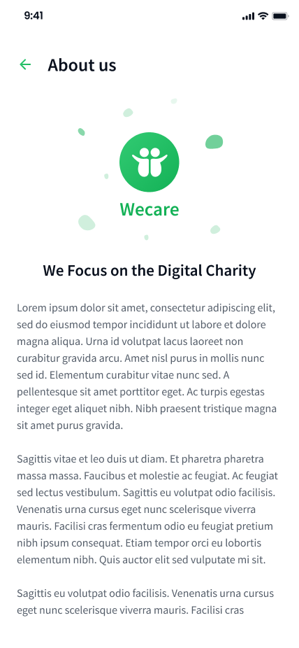 Wecare - Donation, Charity, & Fundraising React Native CLI App Ui Kit by lalastudio12