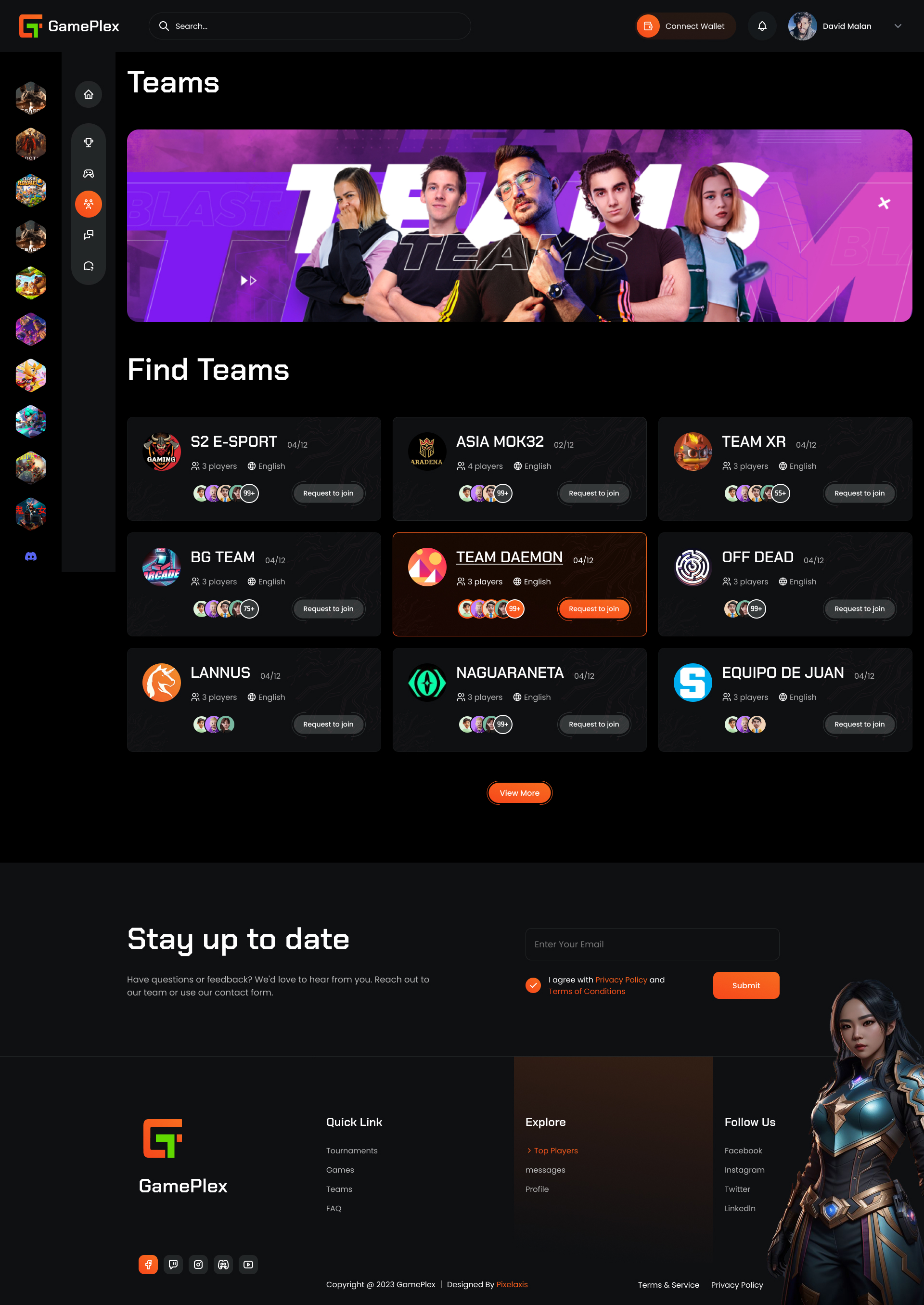 Gameplex - eSports and Gaming NFT Website Figma Template by pixelaxis