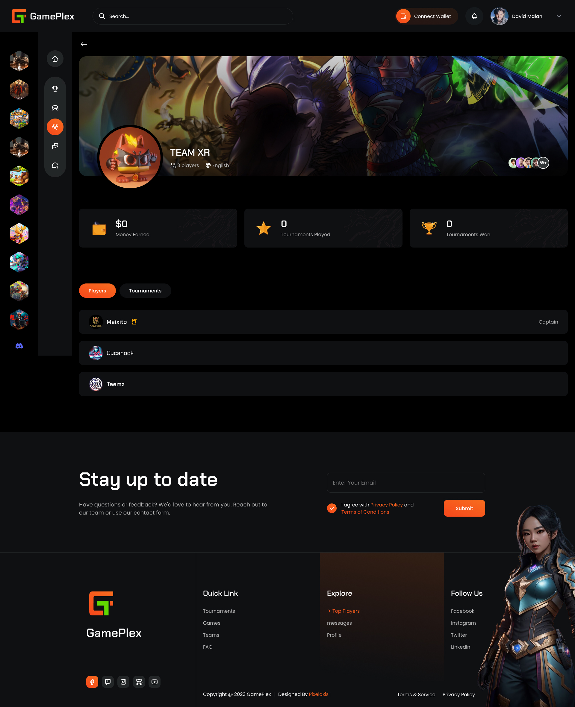 Gameplex - eSports and Gaming NFT Website Figma Template by pixelaxis