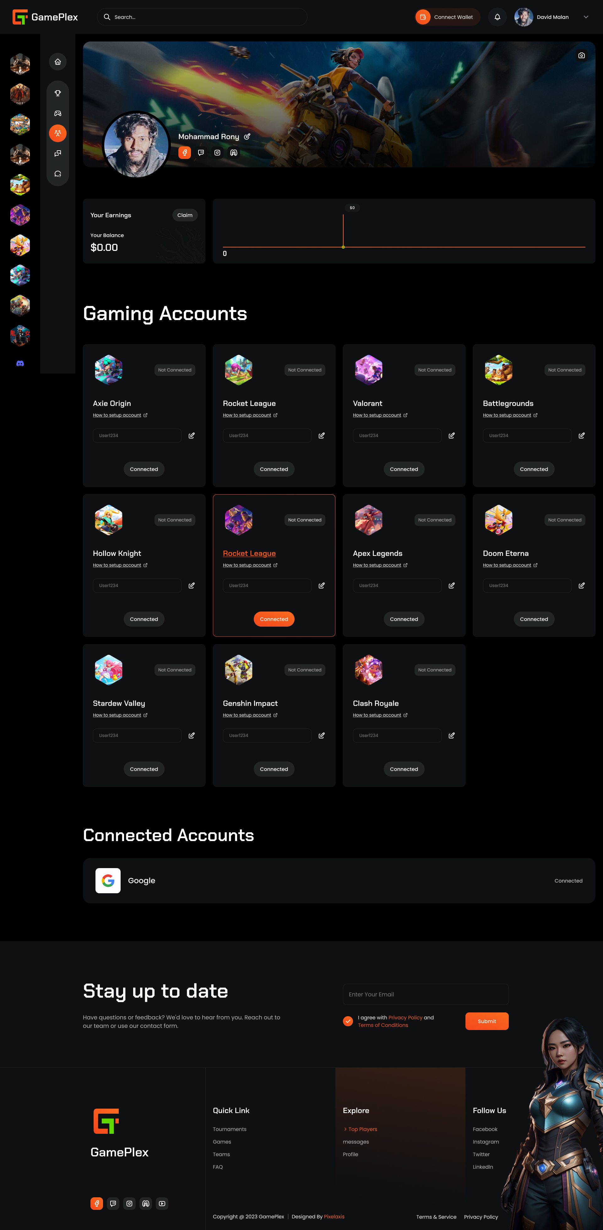 Gameplex - eSports and Gaming NFT Website Figma Template by pixelaxis