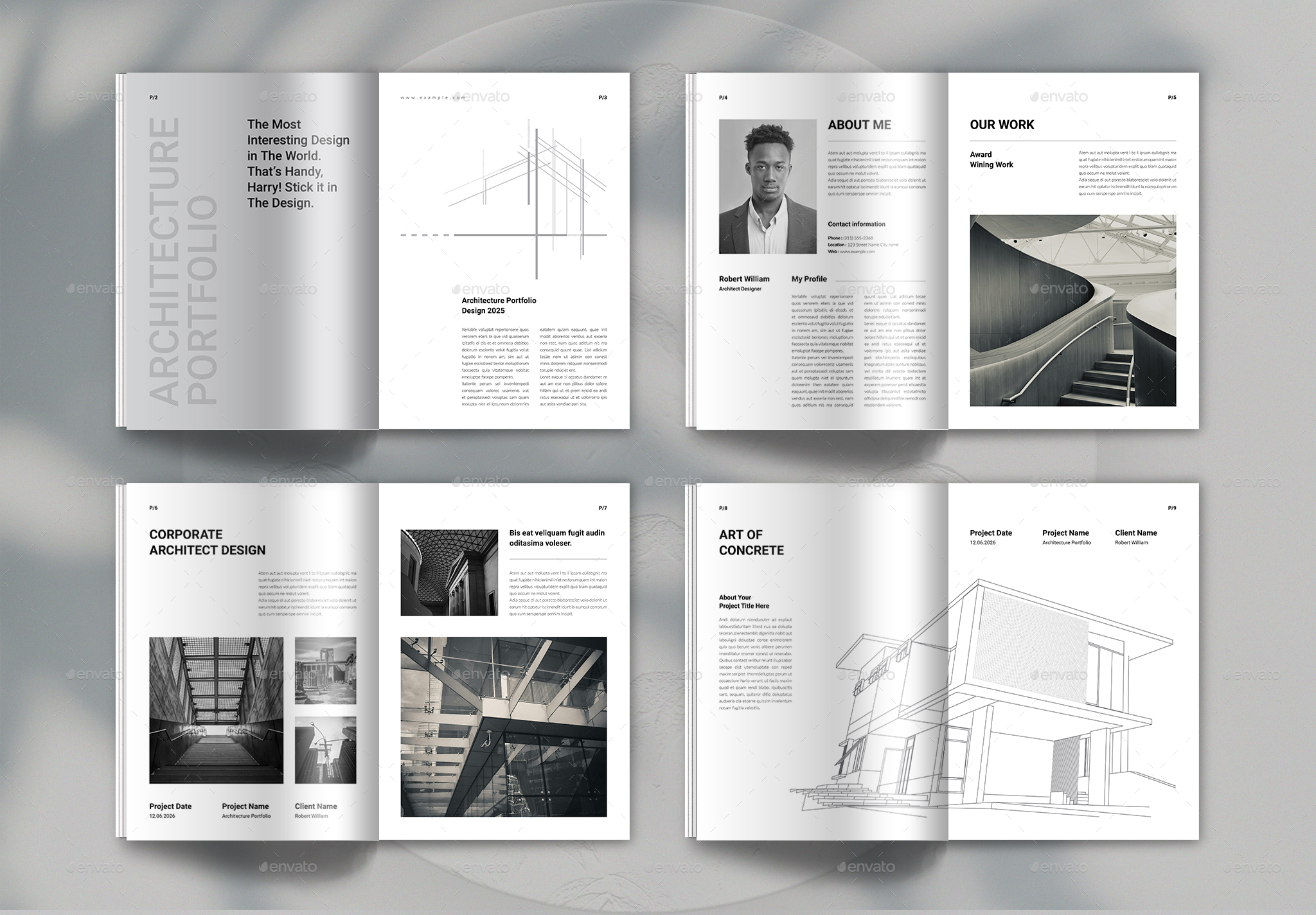 Architecture Portfolio Template, Print Templates | GraphicRiver