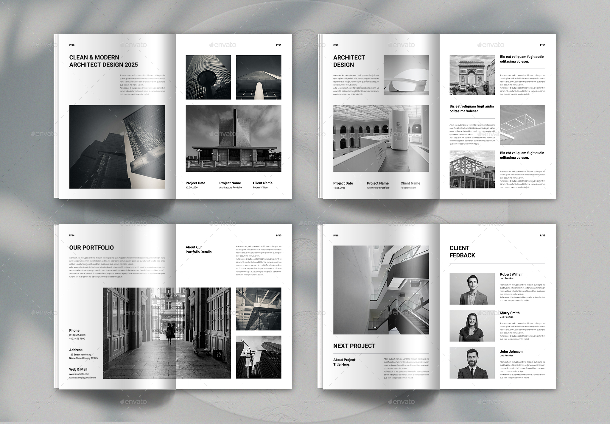 Architecture Portfolio Template, Print Templates | GraphicRiver