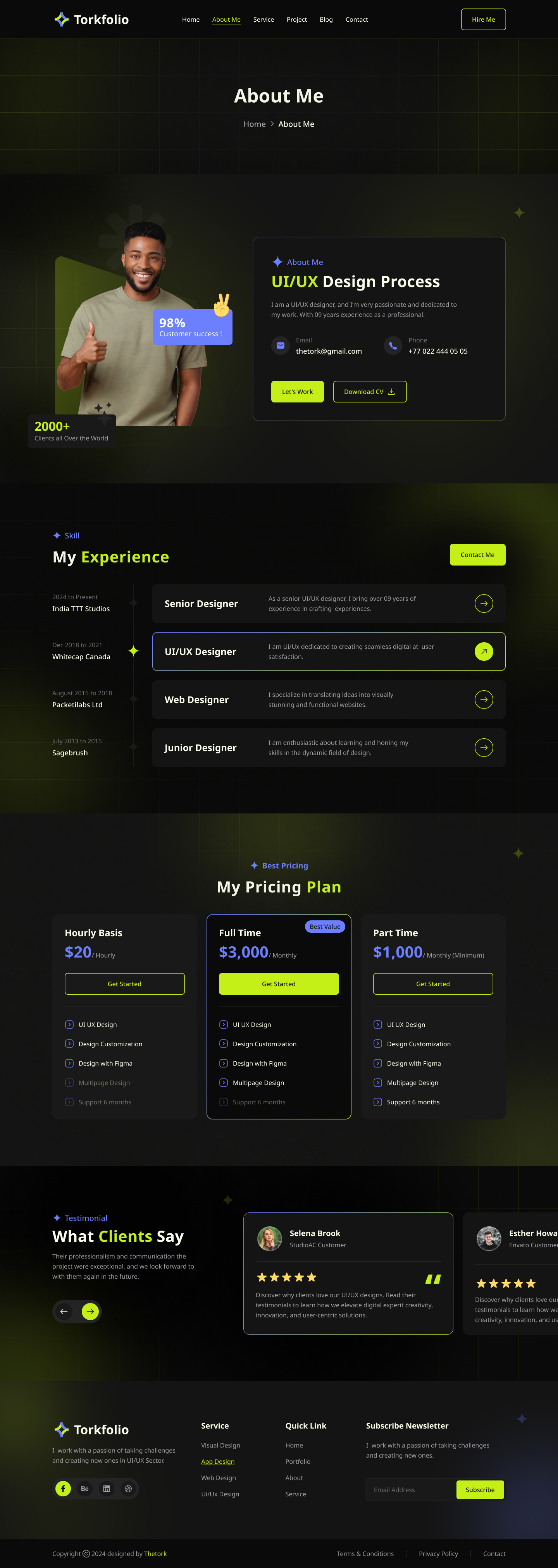 Torkfolio - Modern & Creative Portfolio and CV Figma Template for All ...