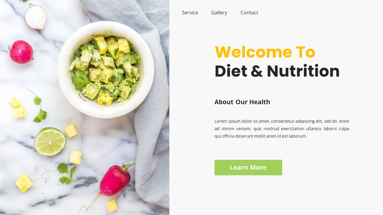 Diet & Nutrition - Health Powerpoint Templates, Presentation Templates