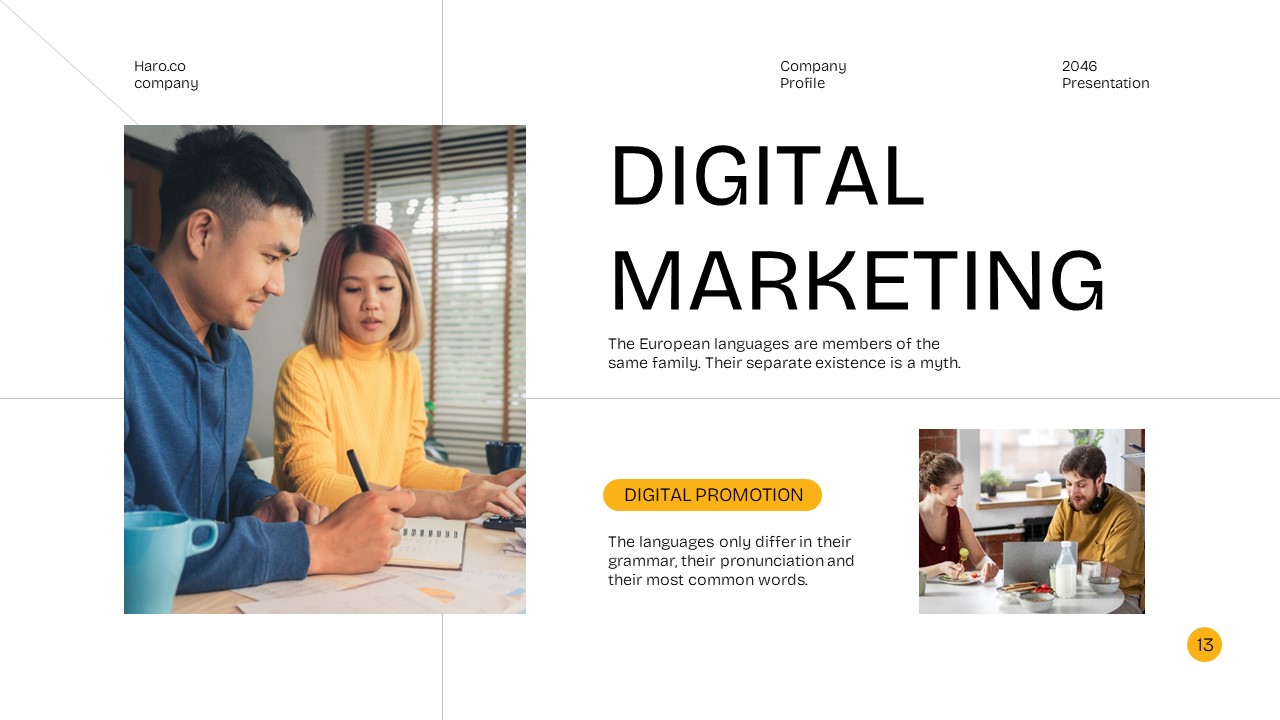 Orange White Black Modern Creative Company Profile Key Note ...