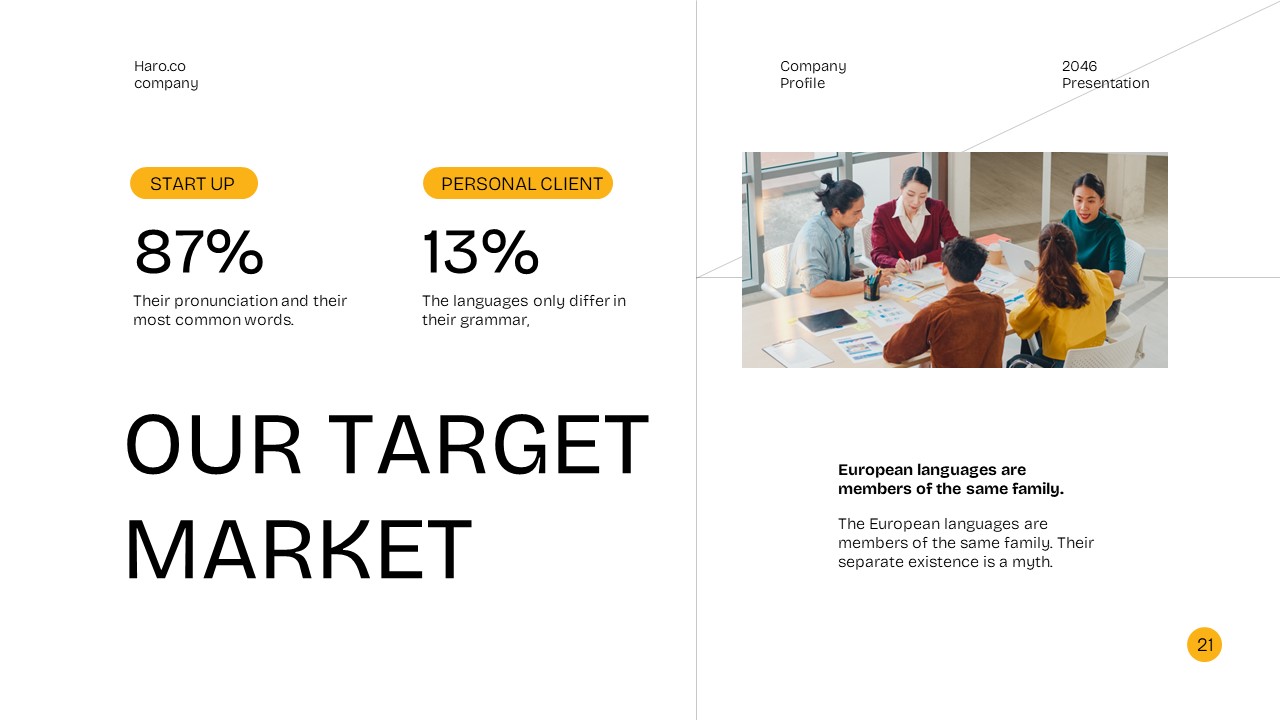 Orange White Black Modern Creative Company Profile Key Note ...