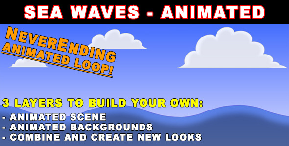 Sea Waves Animated HD, Motion Graphics | VideoHive
