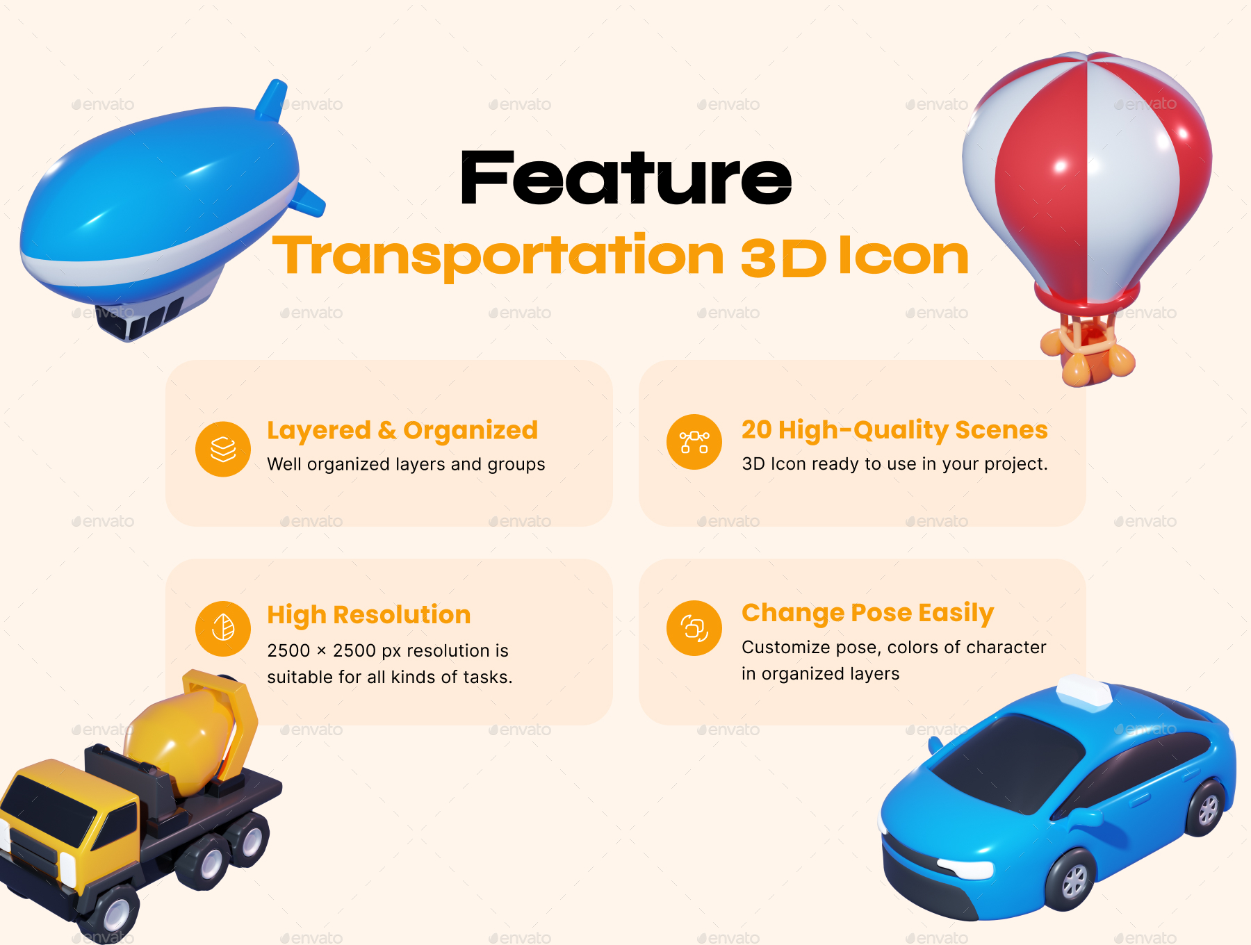 Transportation 3D Icon, Graphics | GraphicRiver