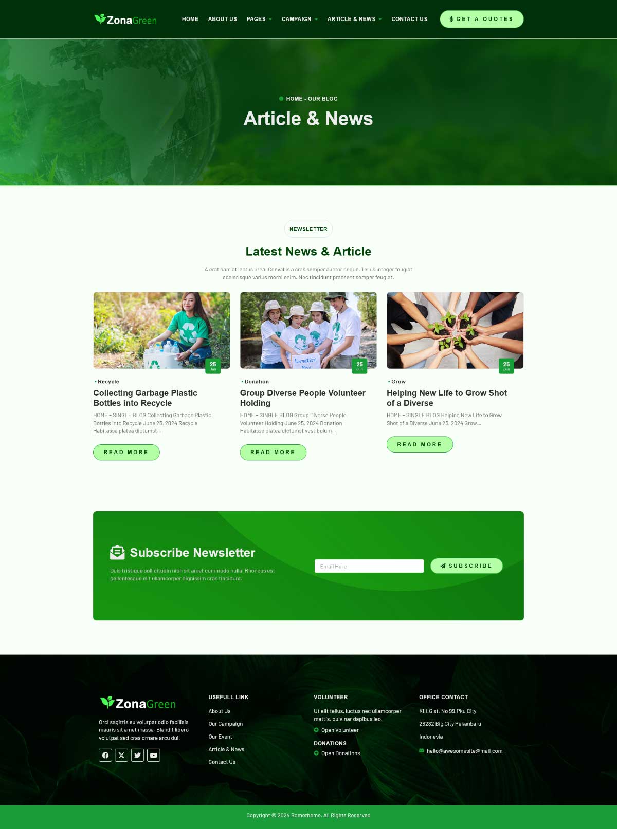 Zona Green - NGOs Environmental Protection Elementor Template Kit by ...