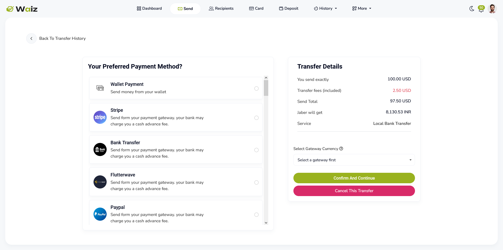 Waiz - Digital Wallet and Remittance App and Website with Admin Panel by bug-finder
