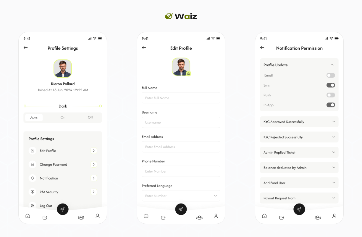 Waiz - Digital Wallet and Remittance App and Website with Admin Panel by bug-finder