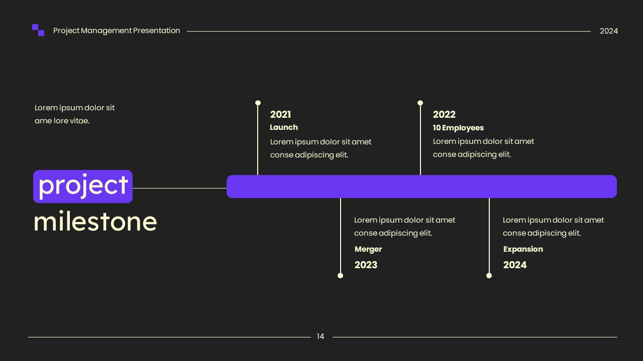 Black Purple Cream Project Management Keynote Presentation ...