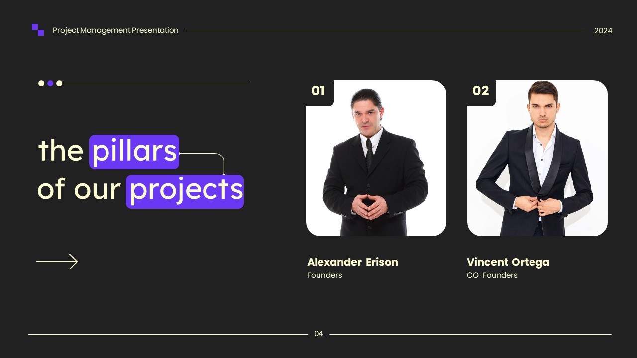 Black Purple Cream Project Management Keynote Presentation ...