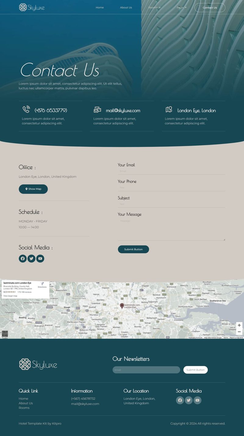 Skyluxe - Luxury Resort & Hotel Elementor Template Kit by Kitpro | ThemeForest