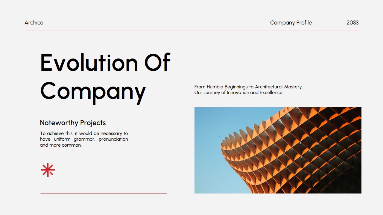 Orange White Modern Minimalist Architecture Company Profile Keynote ...