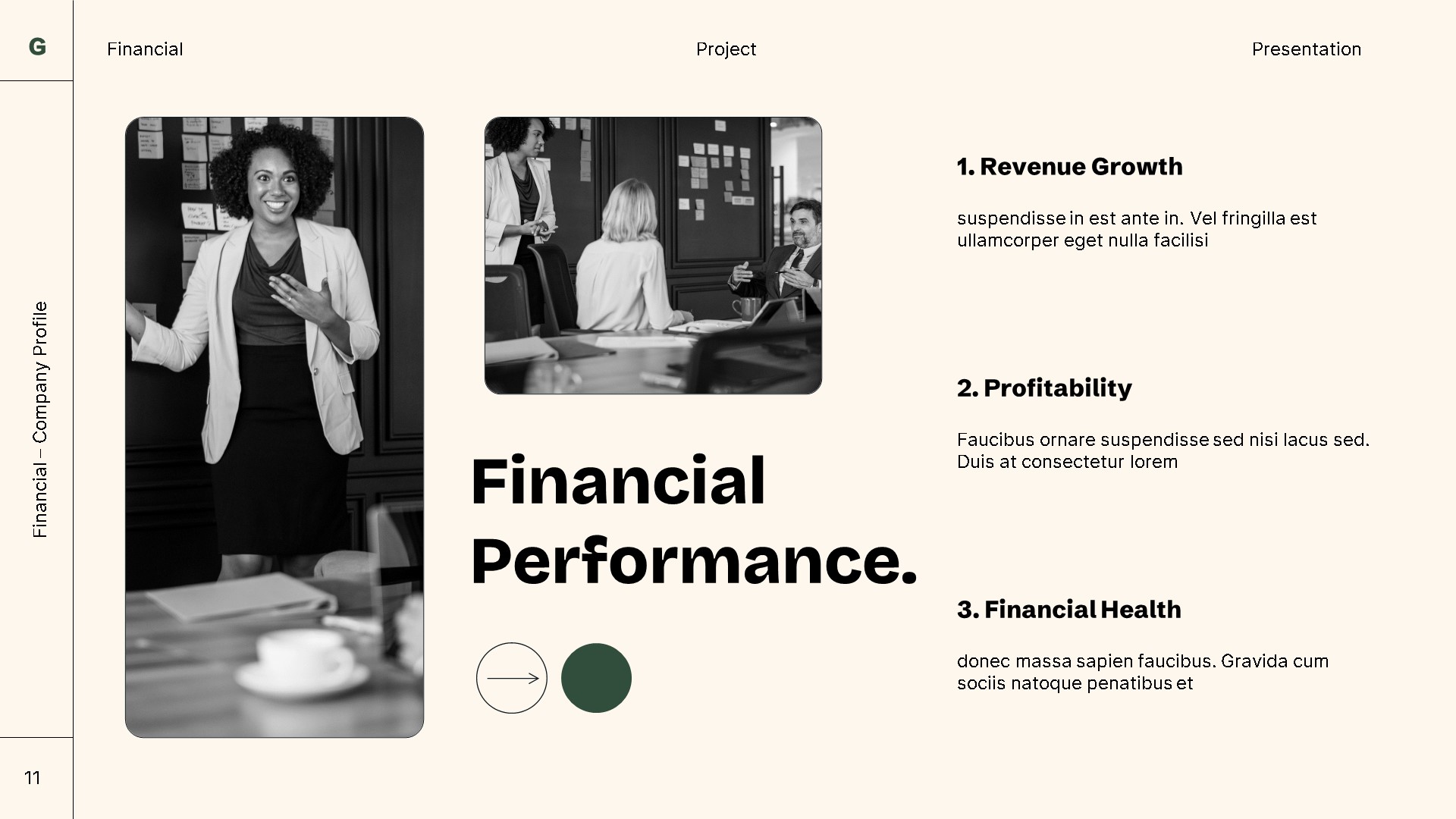 Green White Creative Financial Agency Company Profile Power Point ...