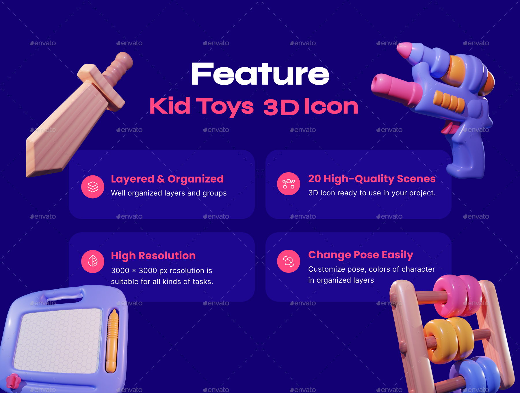 Kid Toys 3D Icon pack, Graphics | GraphicRiver