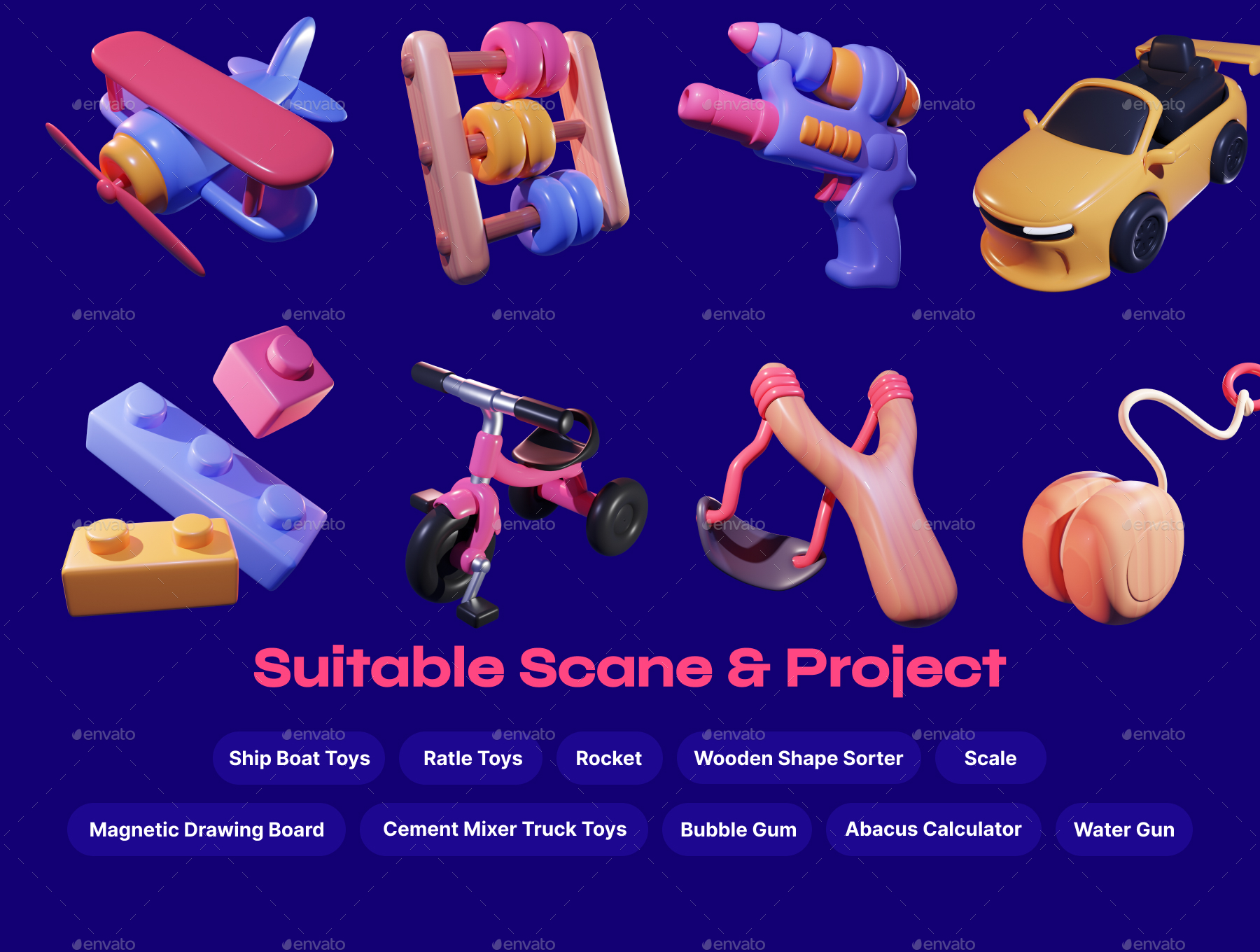 Kid Toys 3D Icon pack, Graphics | GraphicRiver