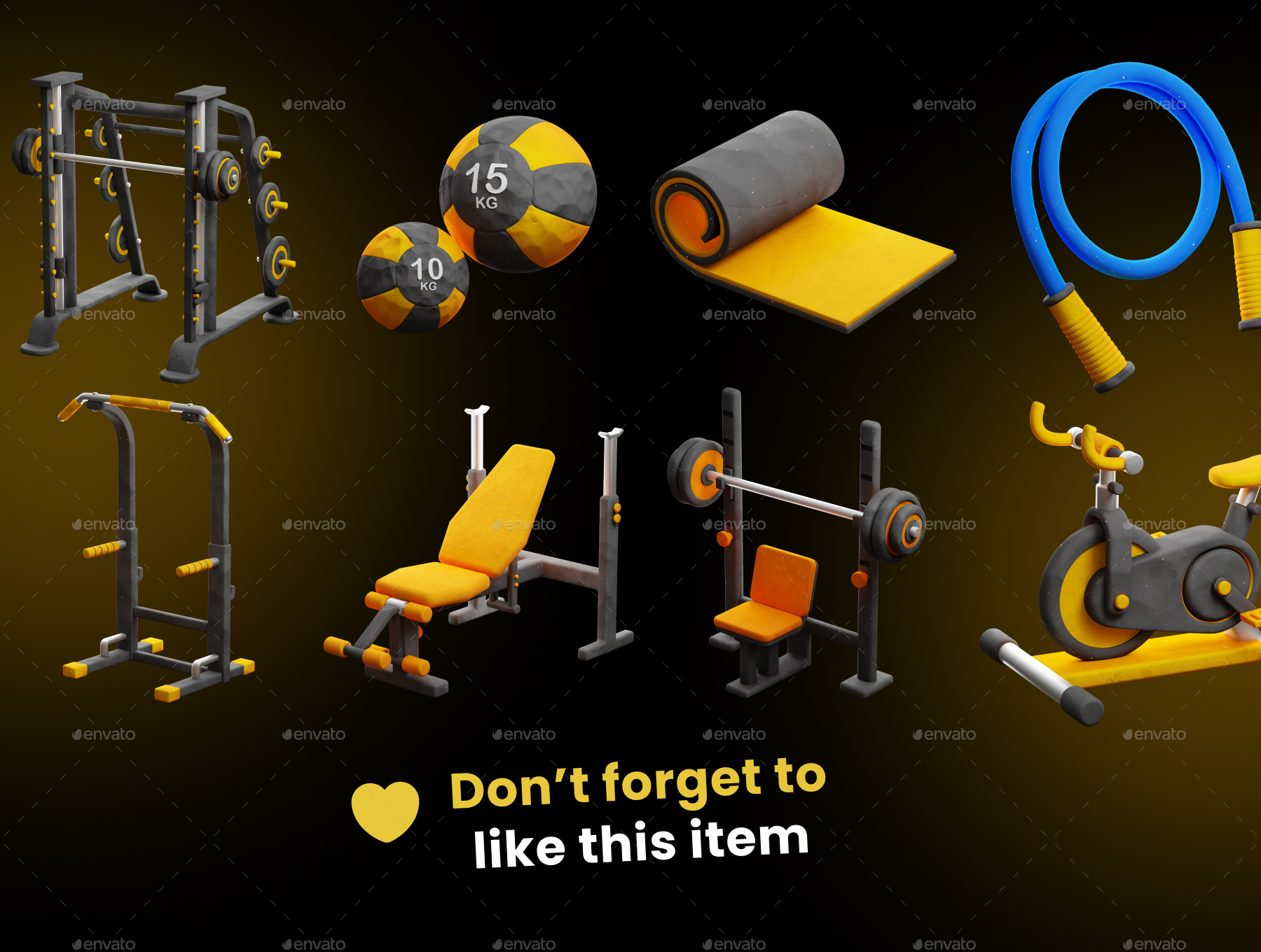 Gym and Fitness 3D Icon pack, Graphics | GraphicRiver