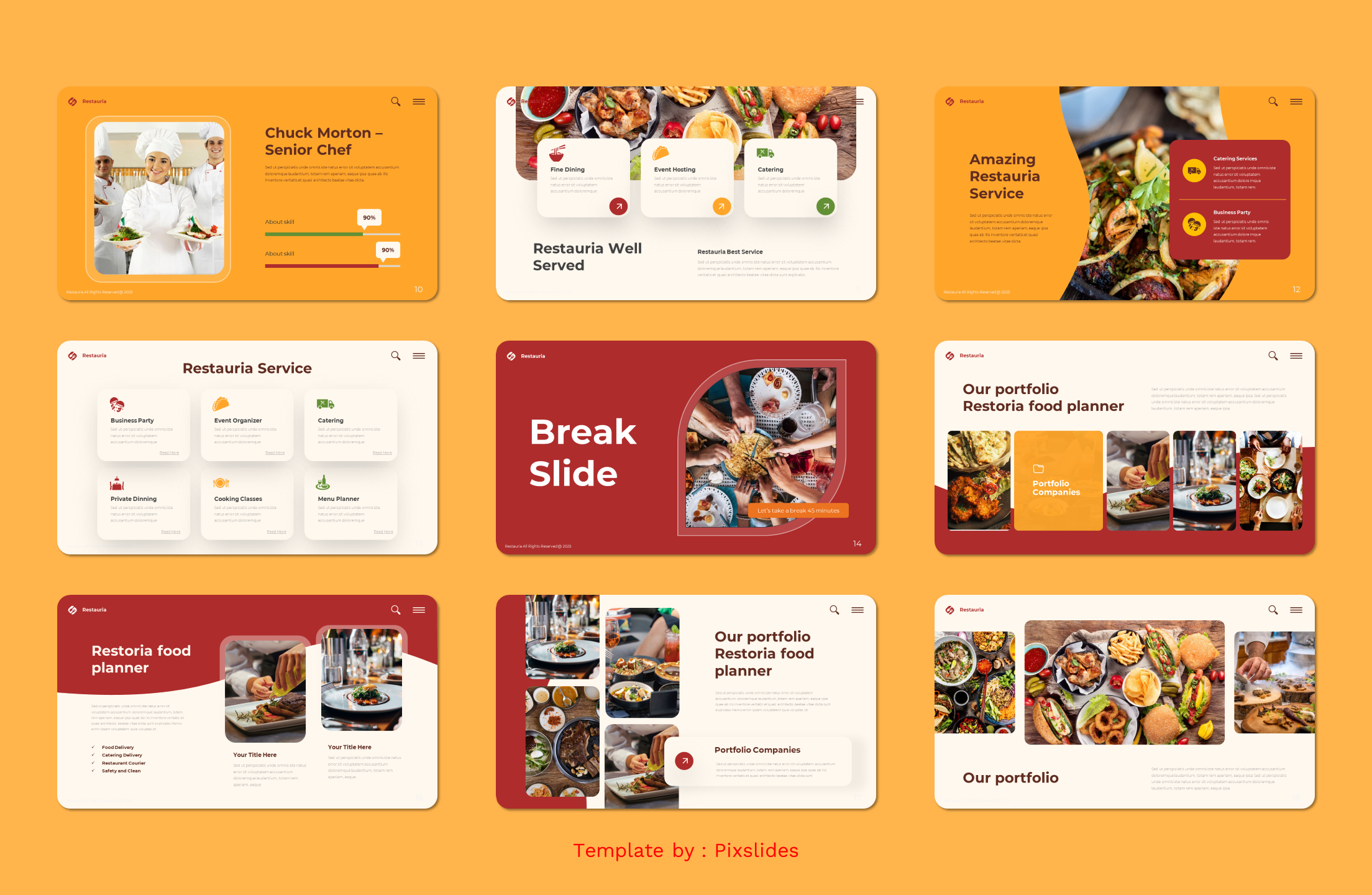 Restauria - Restaurant Food Keynote Presentation Template, Presentation ...