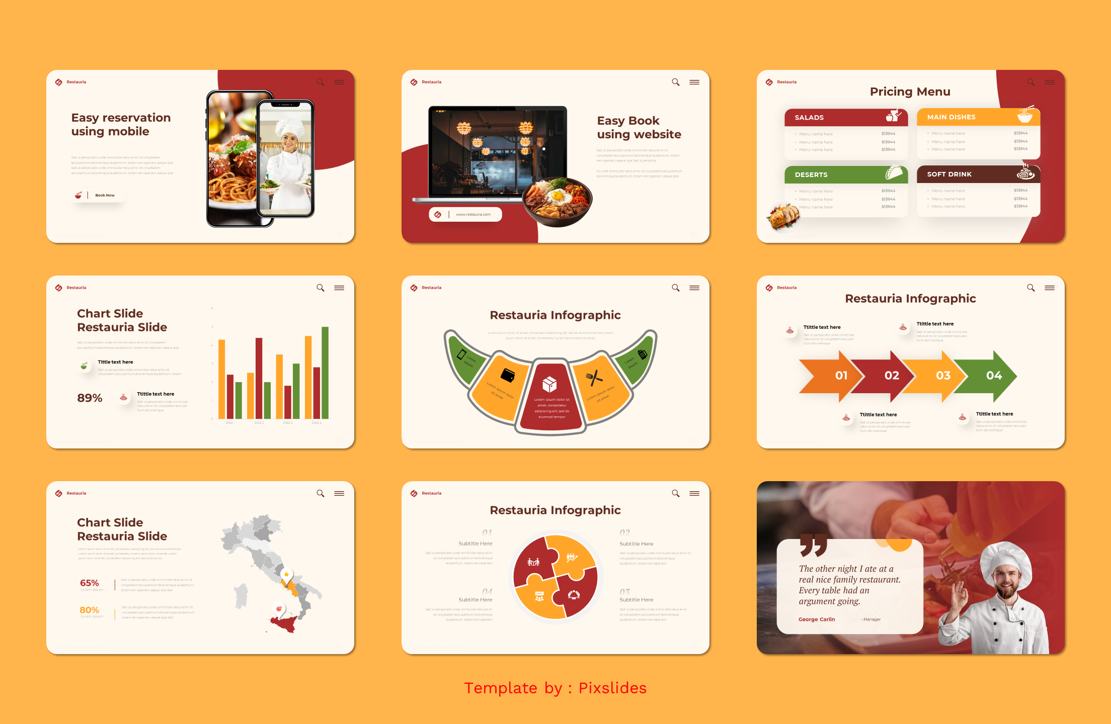 Restauria - Restaurant Food Keynote Presentation Template, Presentation ...