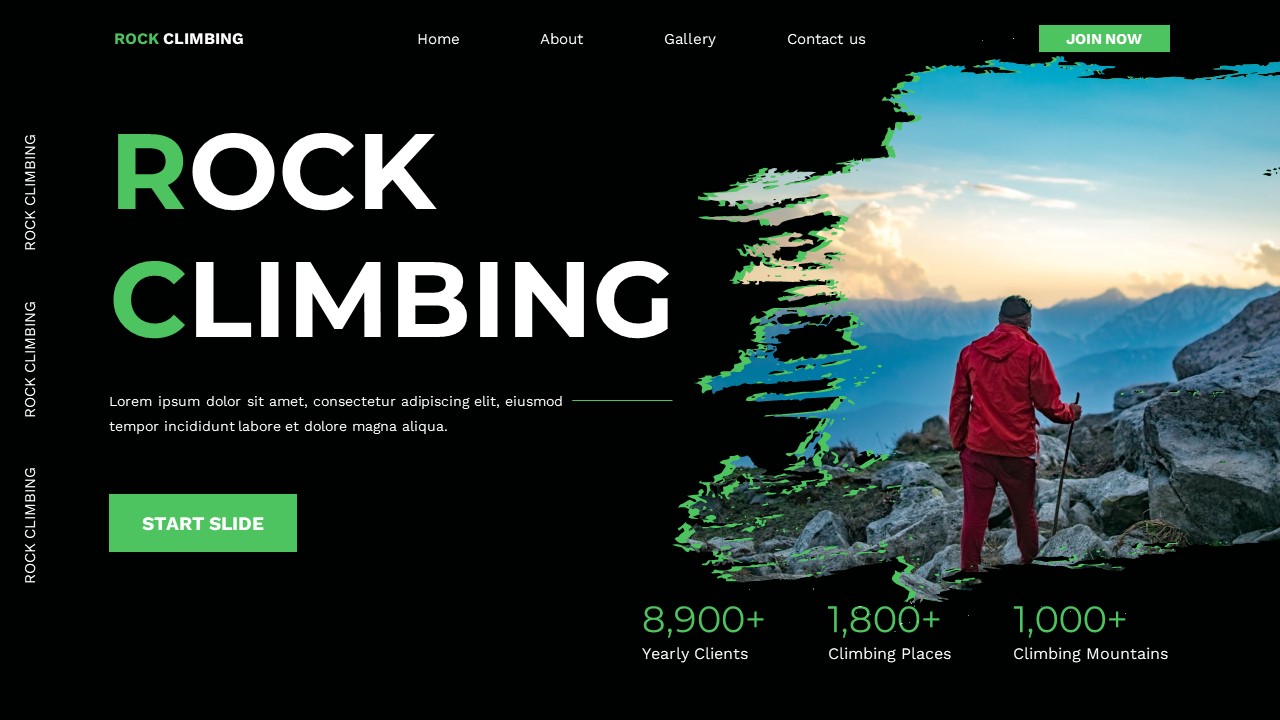 Rock Climbing - Climbing Mountain Powerpoint Templates, Presentation ...