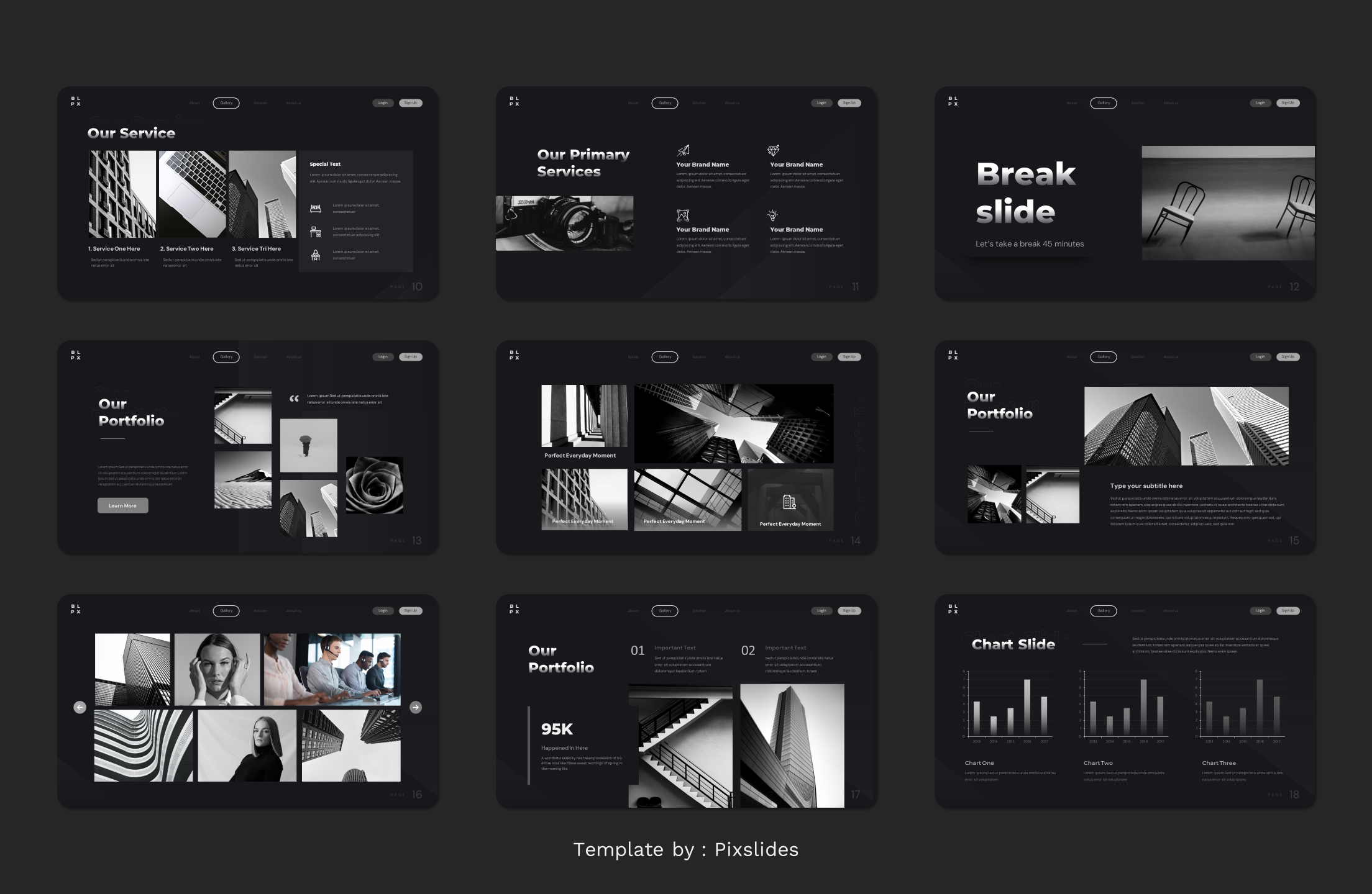 BLPX - Black Business PowerPoint Presentation, Presentation Templates
