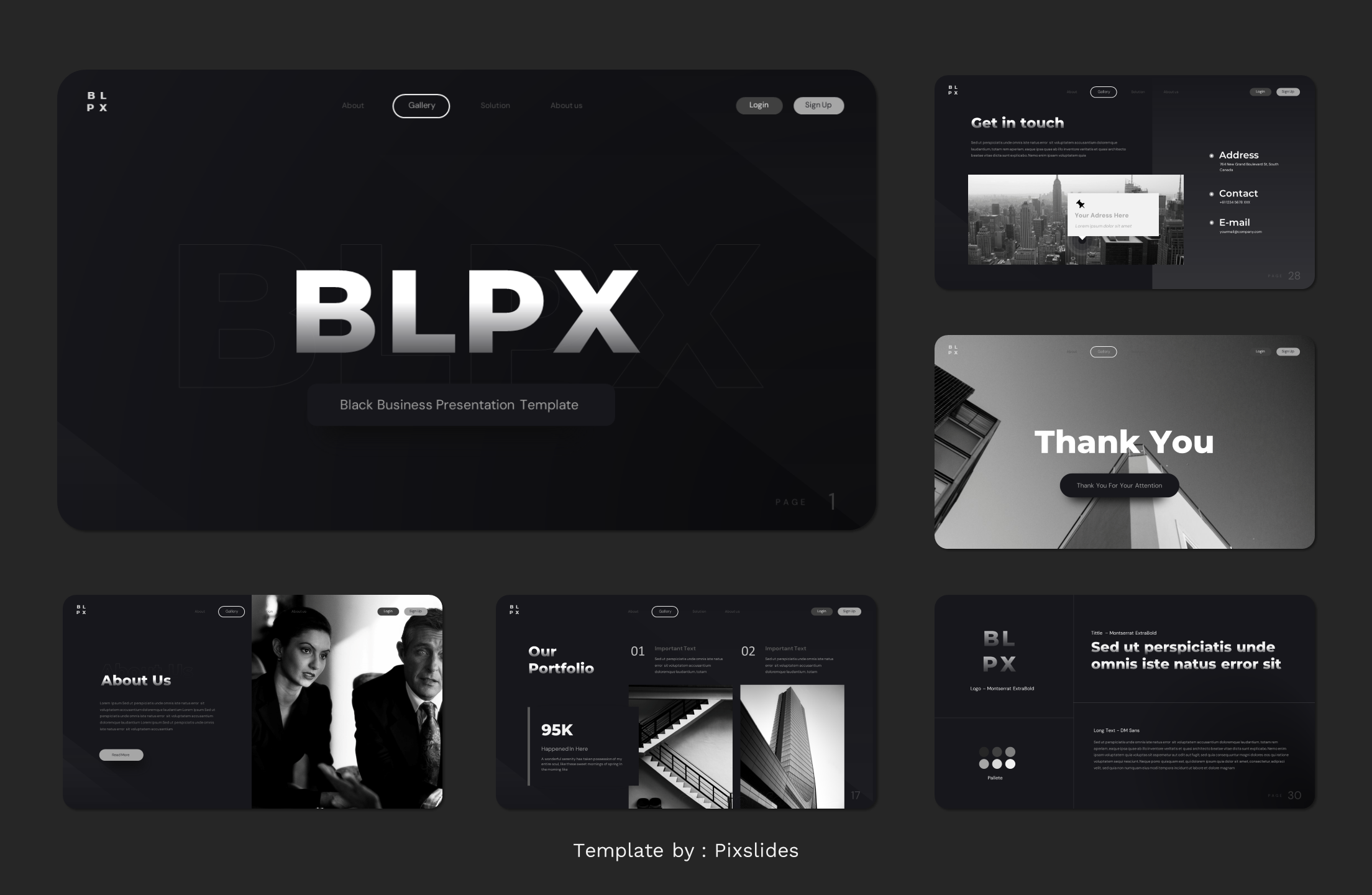 BLPX - Black Business PowerPoint Presentation, Presentation Templates