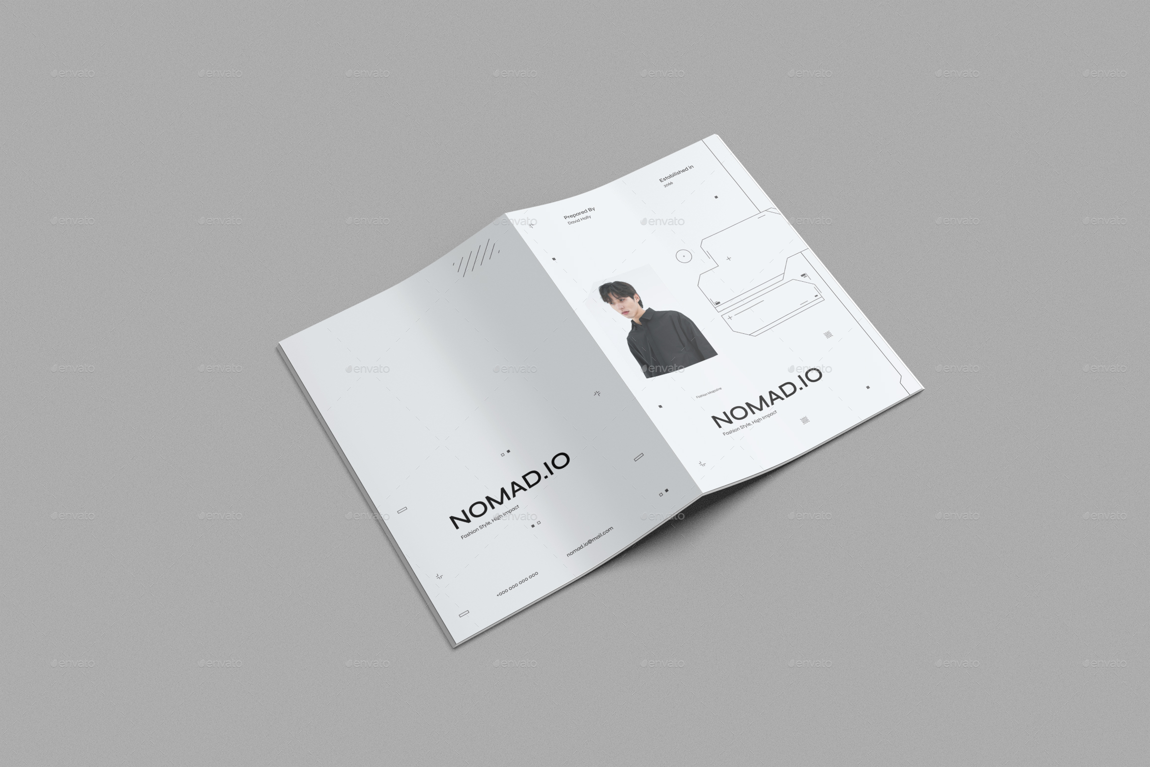 Monochrome Cyberpunk Style Fashion Magazine, Print Templates | GraphicRiver