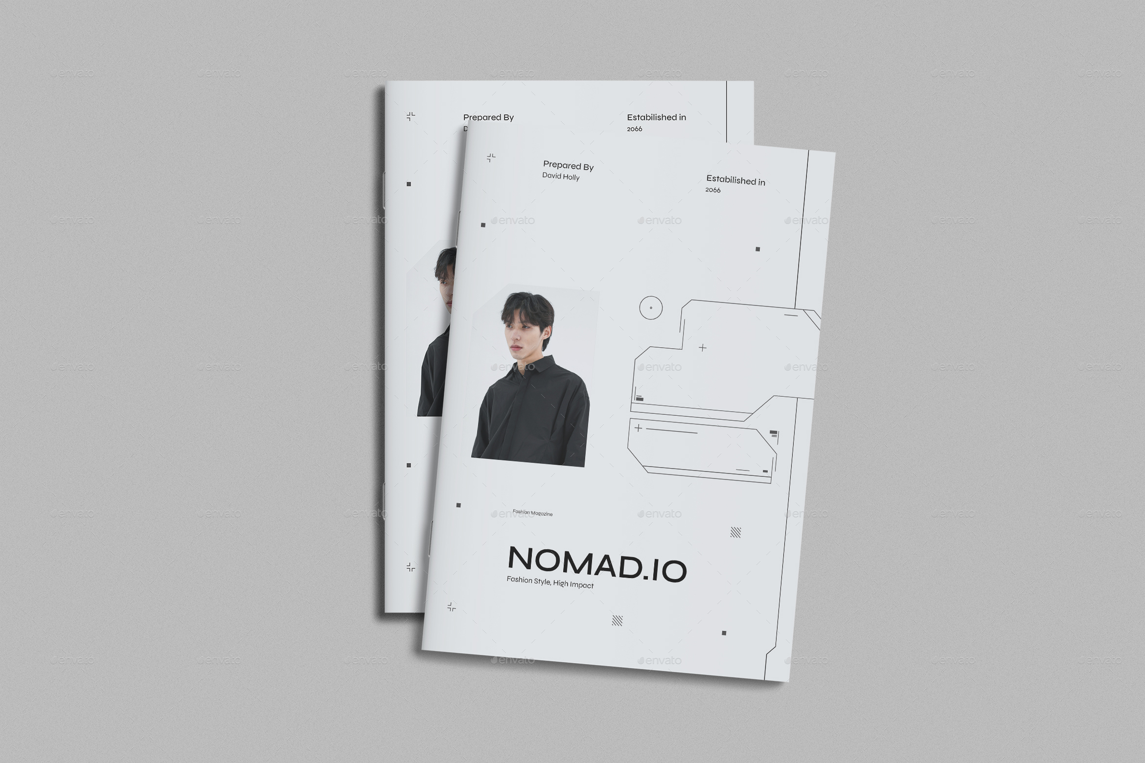 Monochrome Cyberpunk Style Fashion Magazine, Print Templates | GraphicRiver