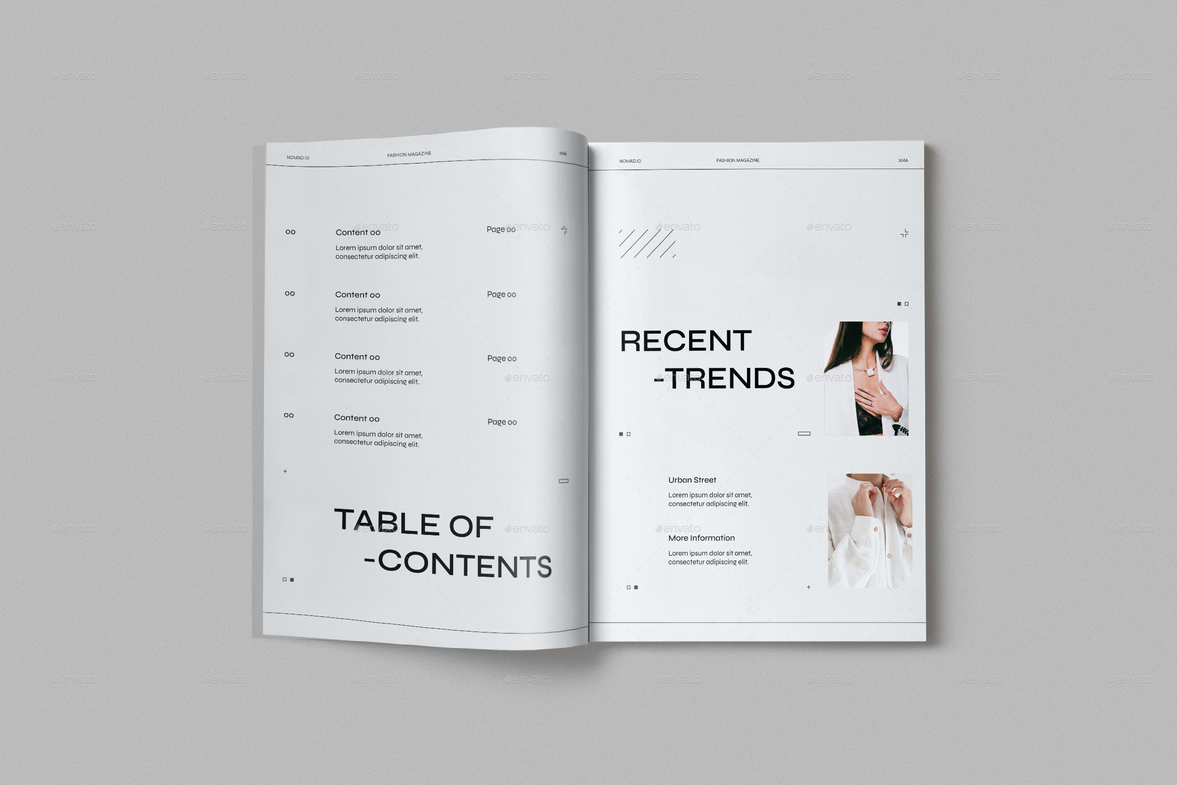 Monochrome Cyberpunk Style Fashion Magazine, Print Templates | GraphicRiver