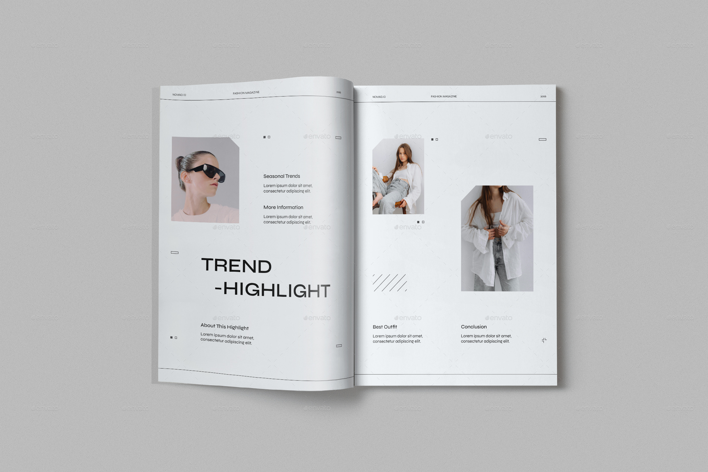 Monochrome Cyberpunk Style Fashion Magazine, Print Templates | GraphicRiver