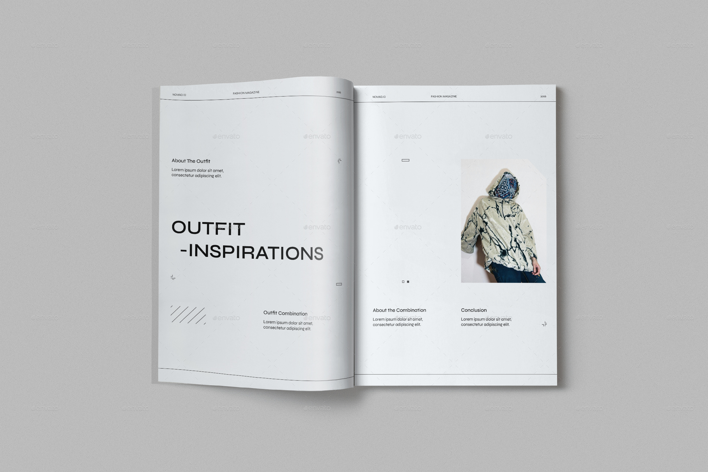 Monochrome Cyberpunk Style Fashion Magazine, Print Templates | GraphicRiver